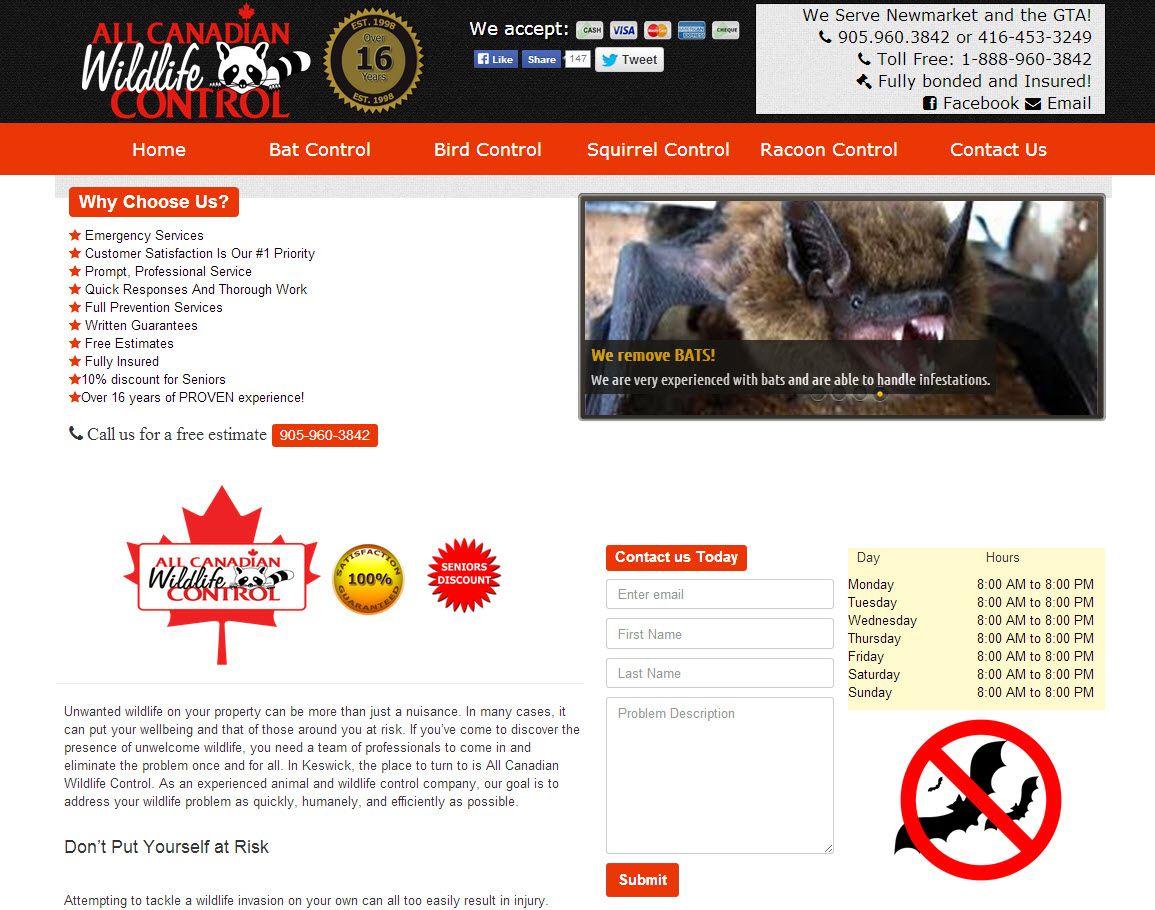 Greater Newmarket Animal & Wildlife Control | Animal & Wildlife Control ...